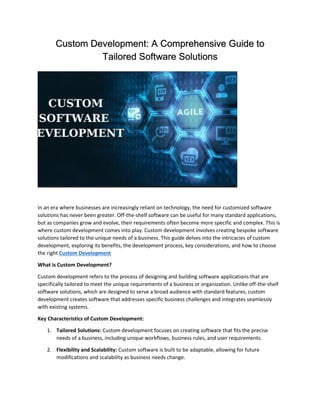 Custom Development: A Comprehensive Guide to Tailored Software ...