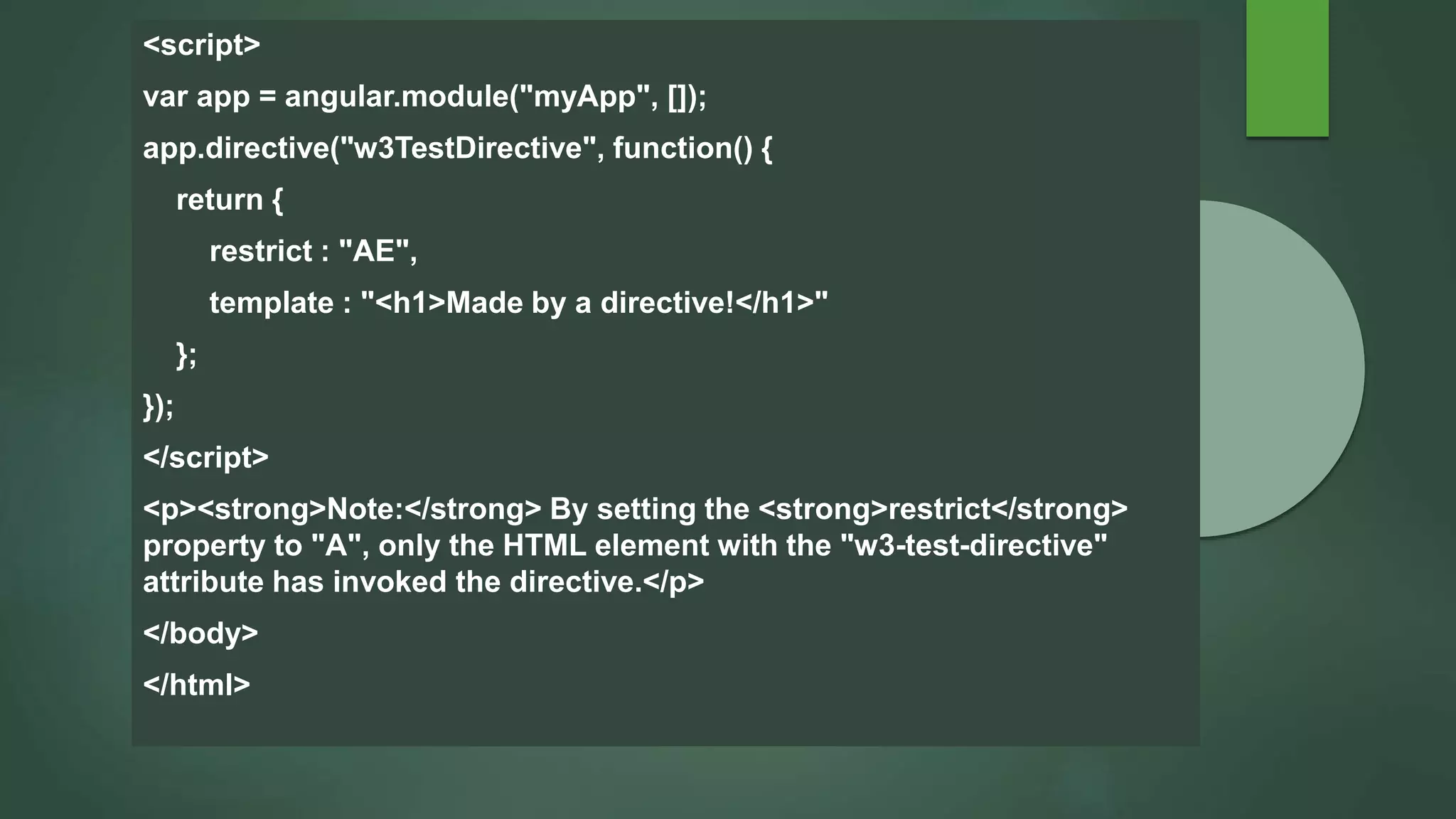 Custom directive and scopes | PPT