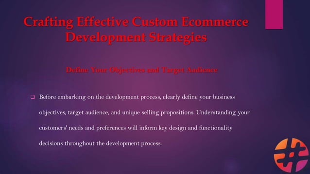 Custom Ecommerce Development Strategies By Hashtechy Ppt