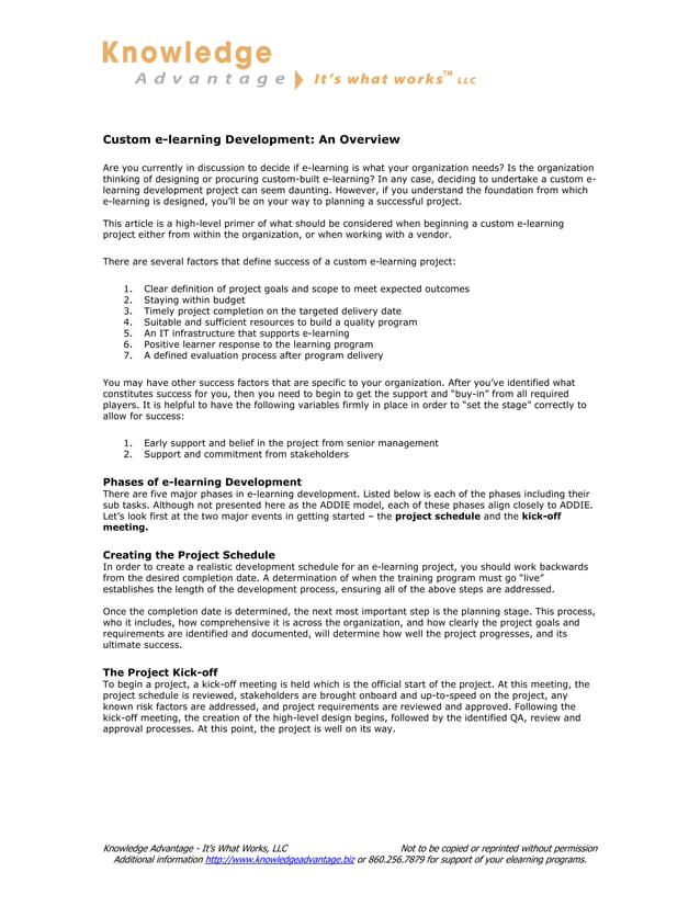 Custom elearning: An Overview | PDF
