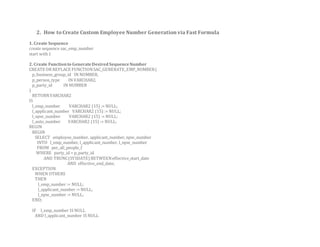 Custom employee number generation | PPT