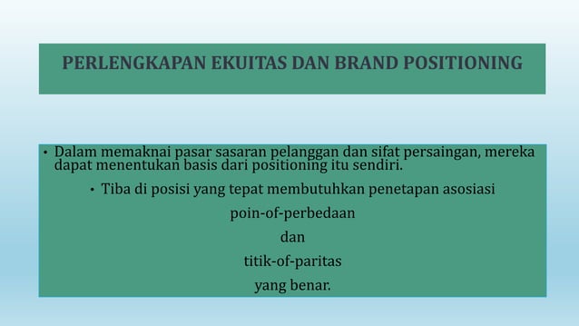 Ekuitas Merek Berbasis Pelanggan dan Positioning Merek | PDF