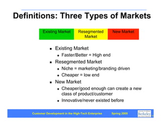 Customer Development 2: Three types of markets | PDF | Startups | Business