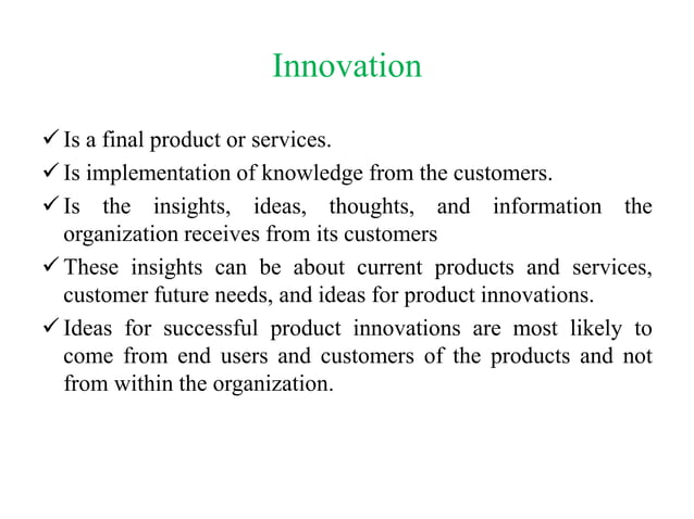Customer driven-innovation | PPT