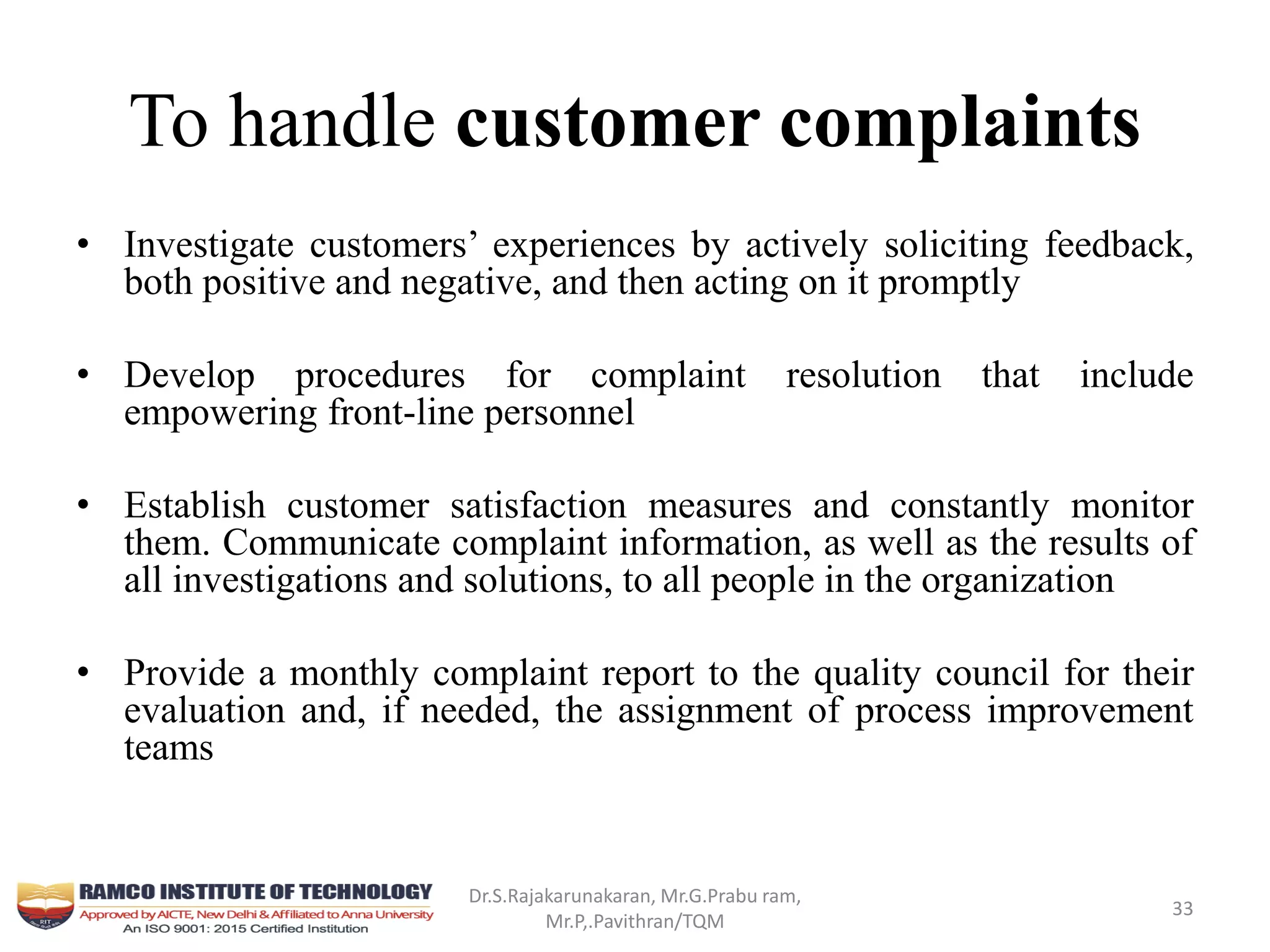 Customer: Focus, satisfaction, Complaints, Retention and orientation | PDF