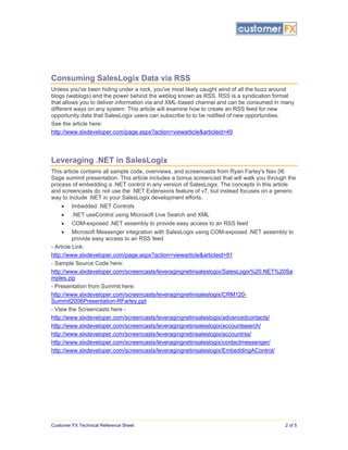 Customer FX Technical Reference Sheet | PPT