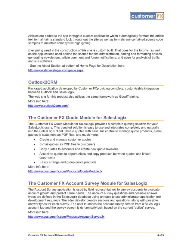 Customer FX Technical Reference Sheet | PPT