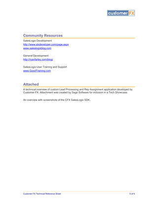 Customer FX Technical Reference Sheet | PPT