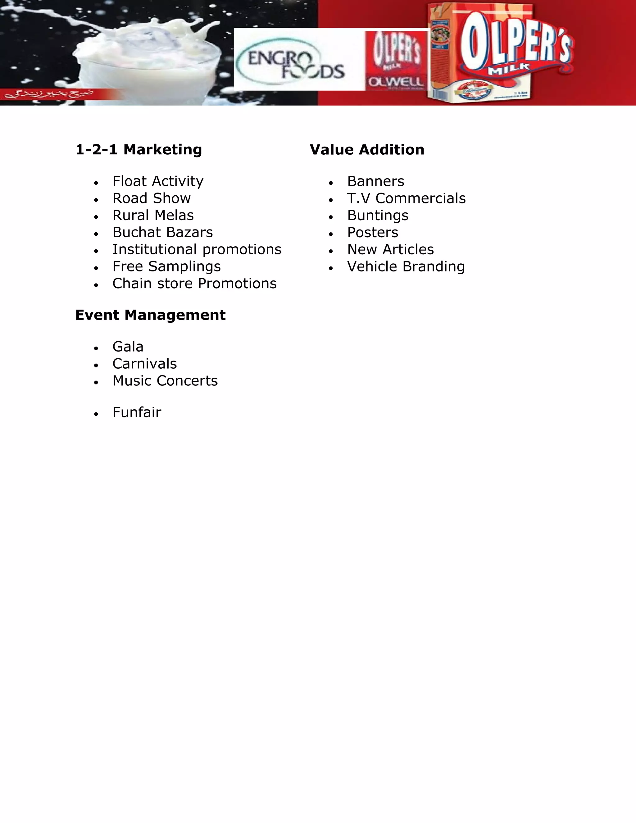 Customer Relationship Management Of Olpers Milk Of Engro Foods Ltd ...