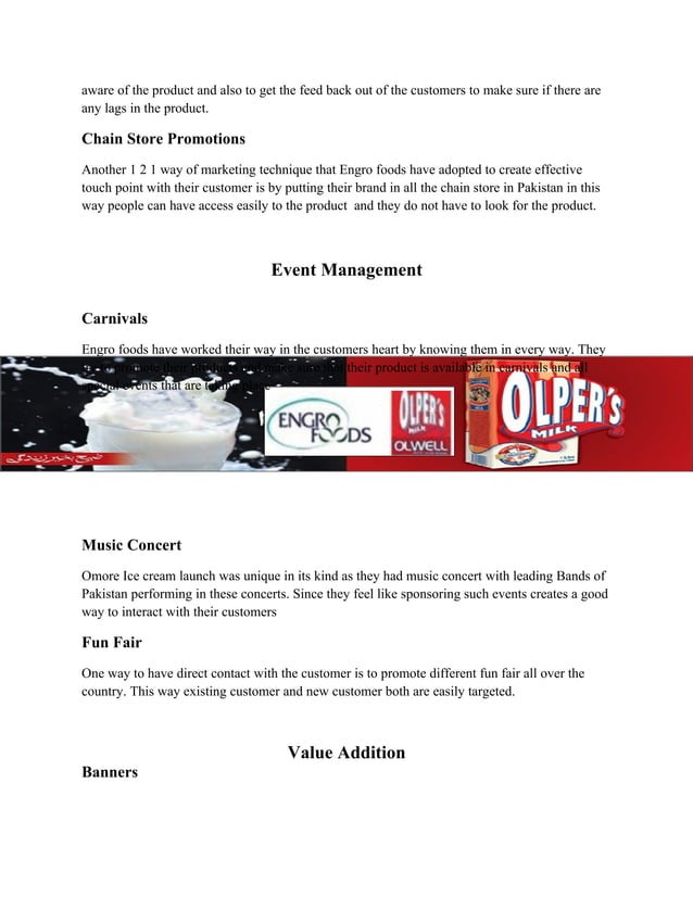Customer Relationship Management Of Olpers Milk Of Engro Foods Ltd Pakistan | DOC | Marketing ...