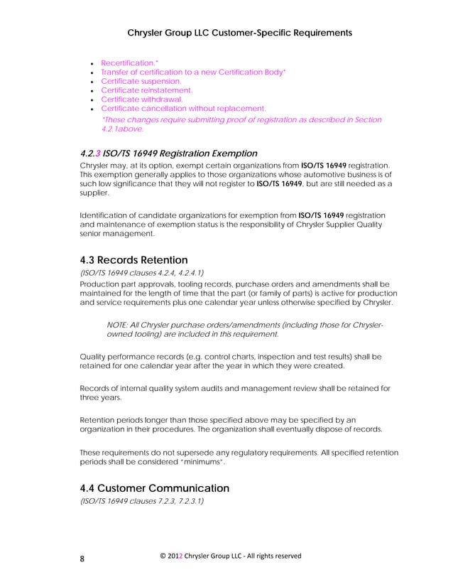 Customer specific requirements march 2012revised | PDF