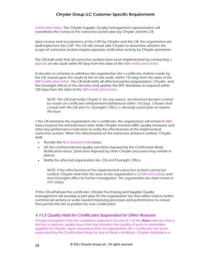 Customer specific requirements march 2012revised | PDF