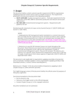 Customer specific requirements march 2012revised | PDF