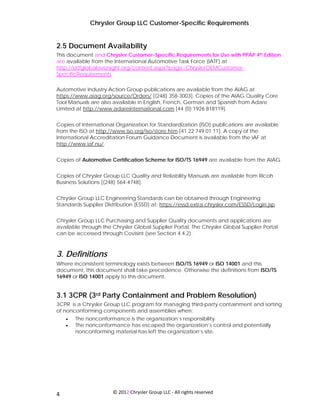 Customer specific requirements march 2012revised | PDF