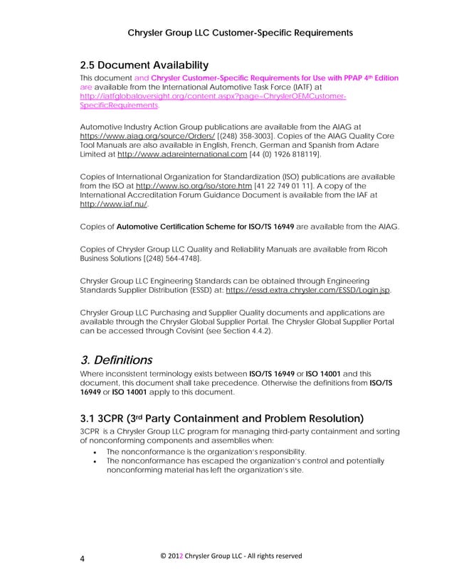 Customer specific requirements march 2012revised | PDF