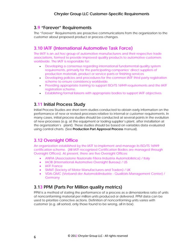 Customer specific requirements march 2012revised | PDF