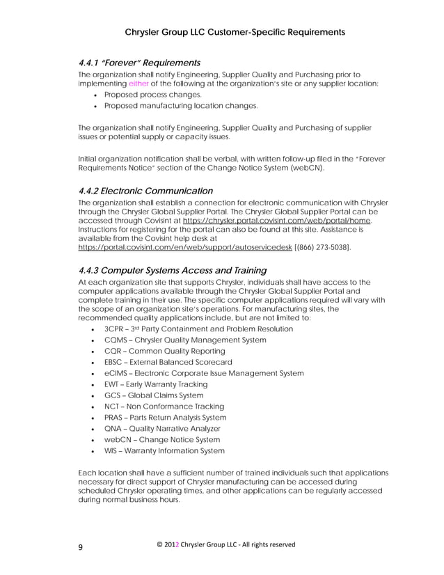 Customer specific requirements march 2012revised | PDF