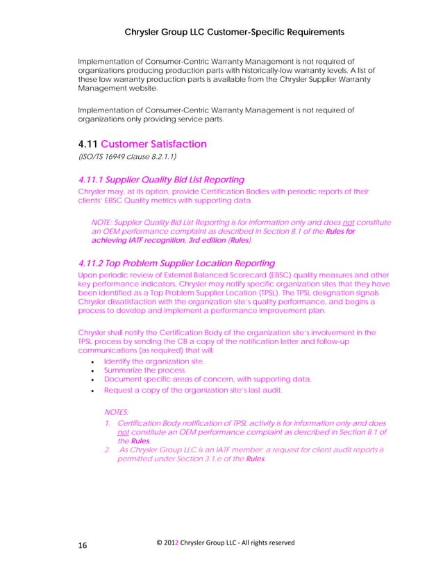 Customer specific requirements march 2012revised | PDF