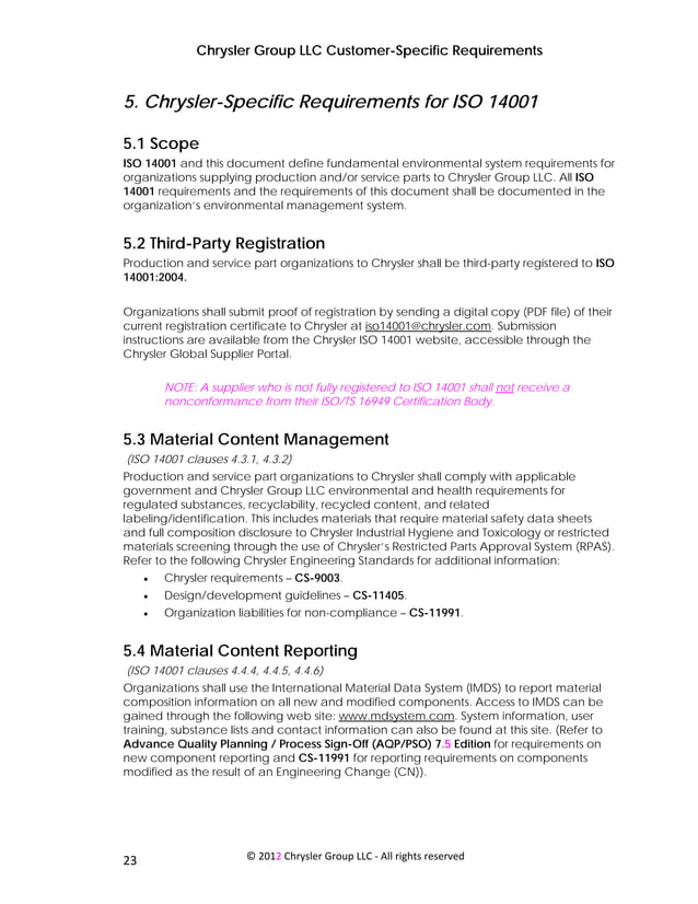 Customer specific requirements march 2012revised | PDF