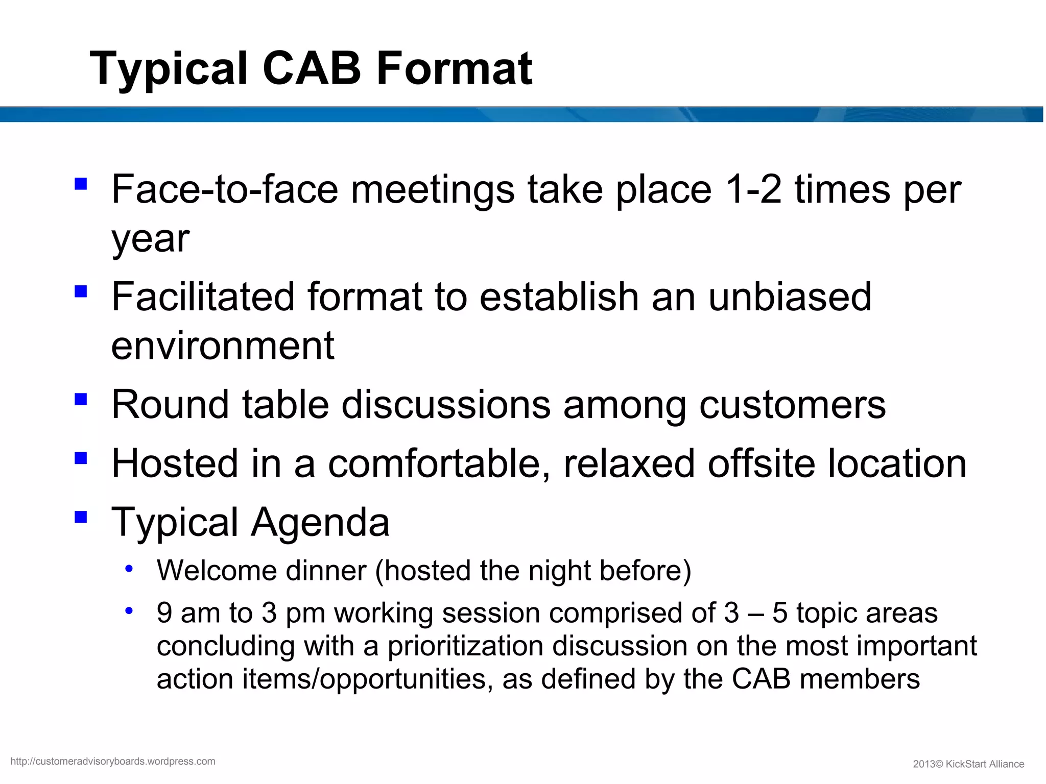 Customer advisory boards best practices | PPT