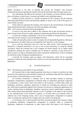 Customer agreement | PDF