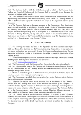 Customer agreement | PDF