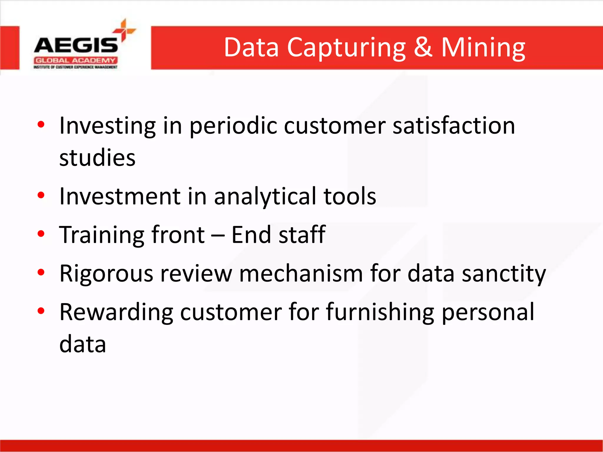 Aegis Global Academy - Customer Asset Management | PPT