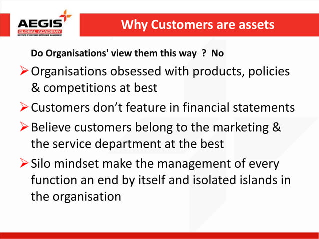 Aegis Global Academy - Customer Asset Management | PPT