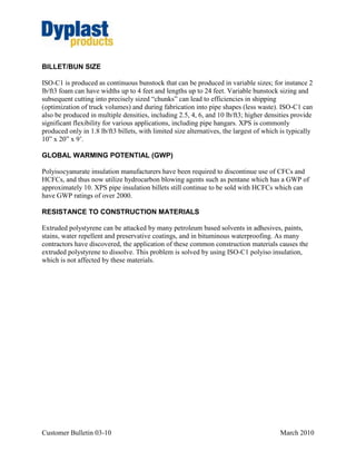 Customer Bulletin 0310 A Comparison of ISO-C1 Polyisocyanurate ...
