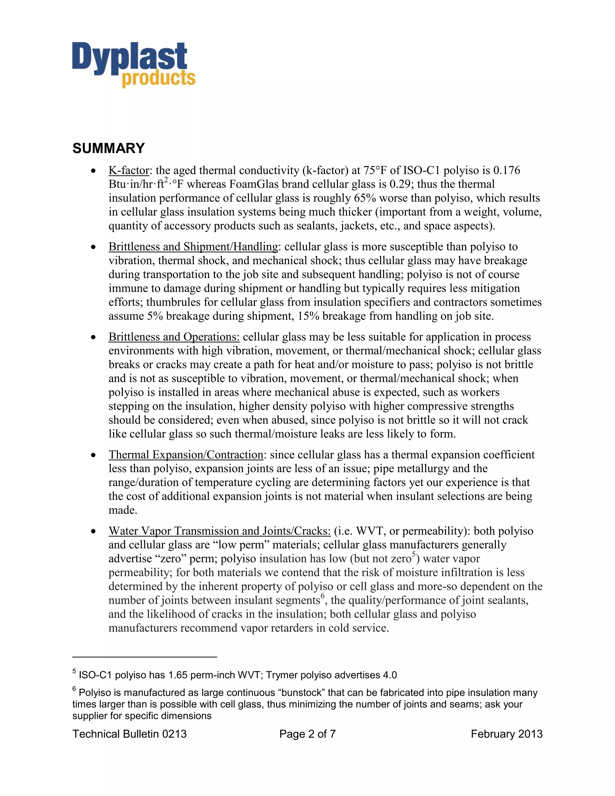 Technical Bulletin 0213 Polyisocyanurate vs. Cellular Glass Insulation ...