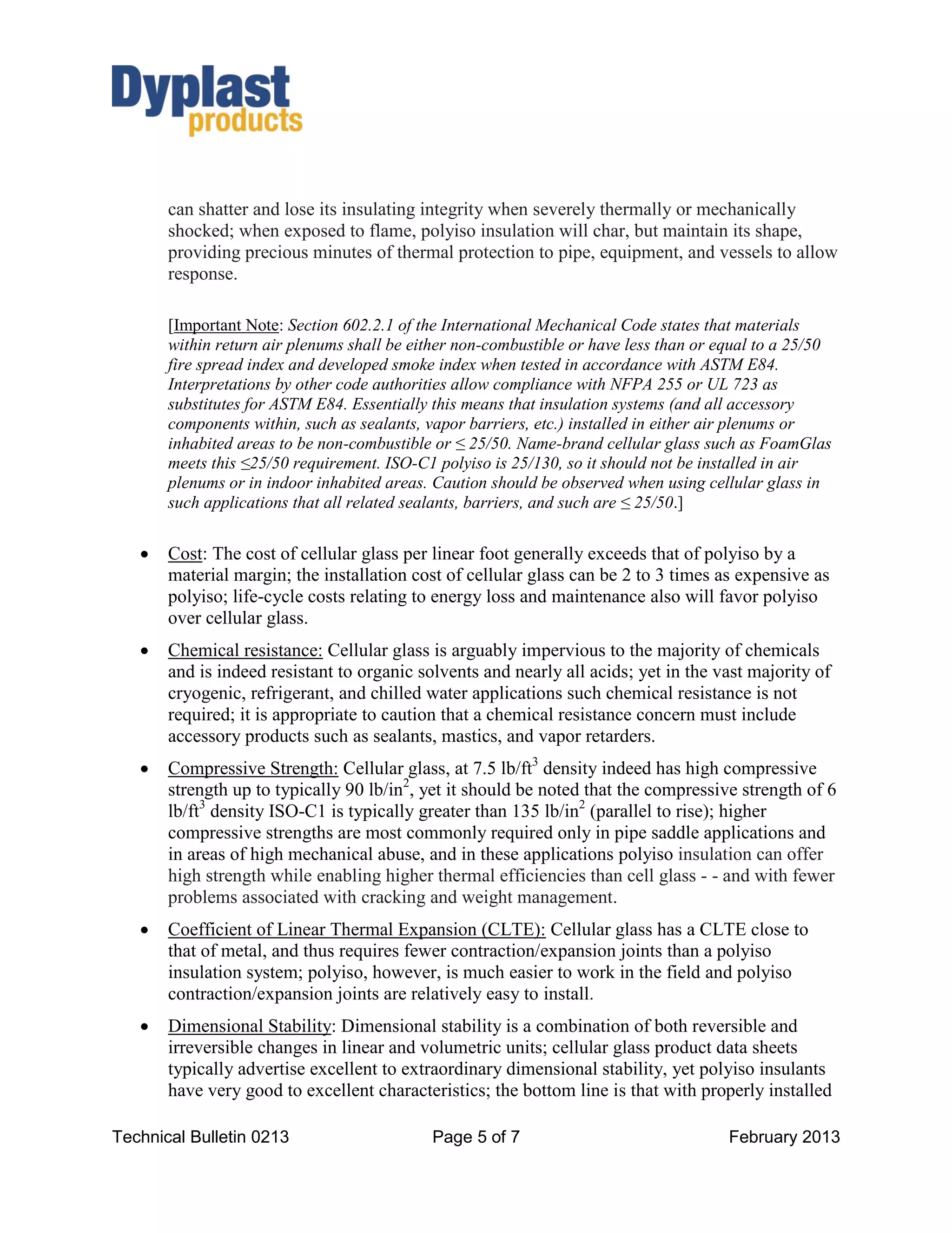 Technical Bulletin 0213 Polyisocyanurate vs. Cellular Glass Insulation ...