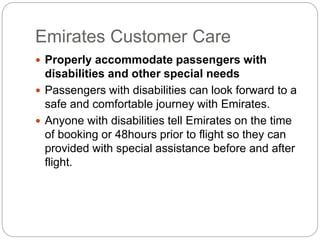 Customer care of Emirate Airline | PPTX
