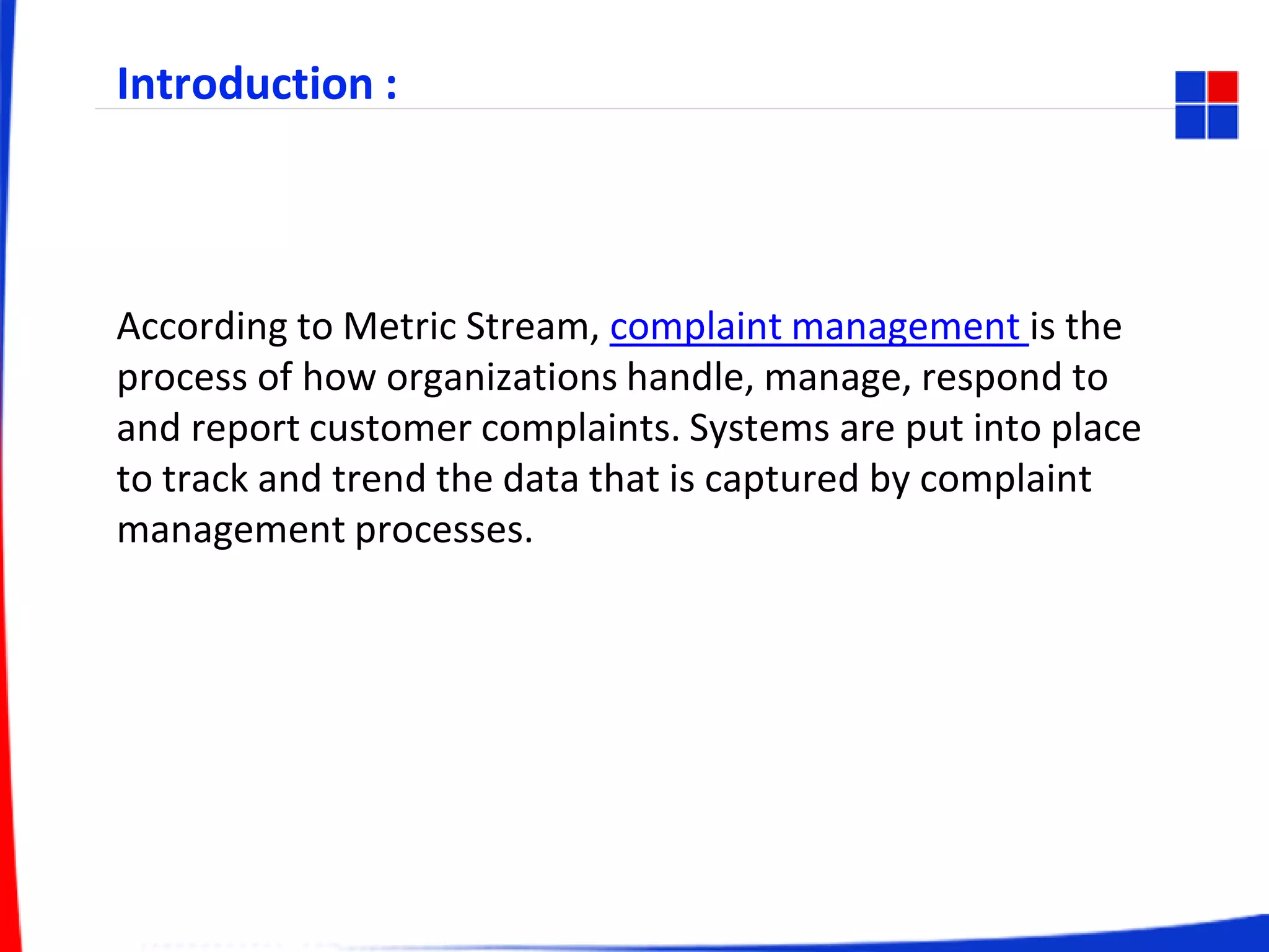 Customer complaint management ppt | PDF