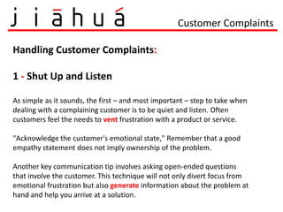 Customer complaints | PPTX