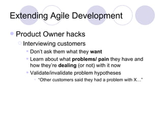 Customer development and Agile development | PPT | Startups | Business