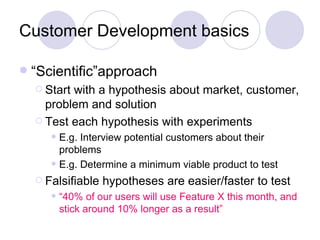 Customer development and Agile development | PPT | Startups | Business