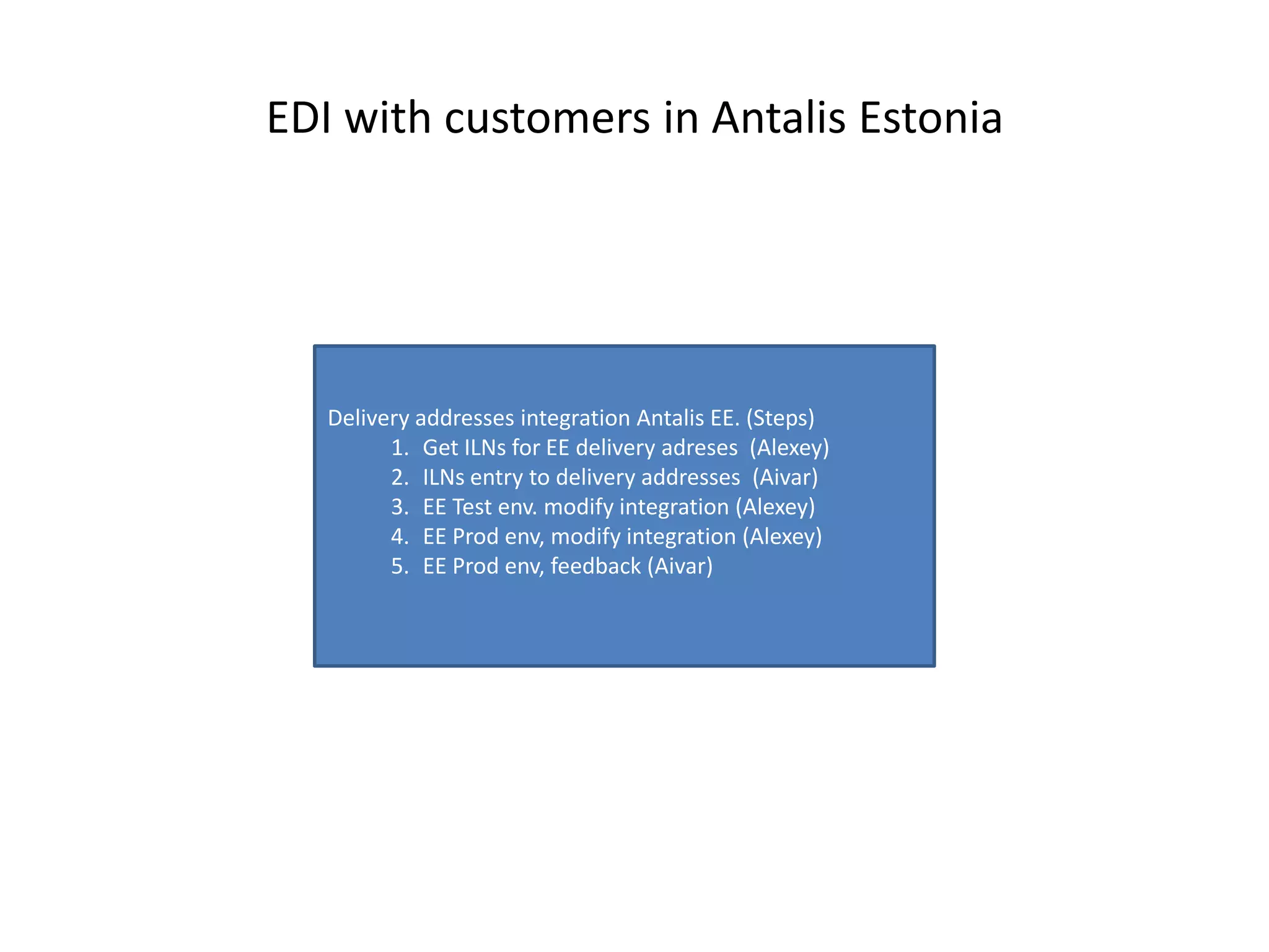 Customer edi flows antalis ee | PPTX