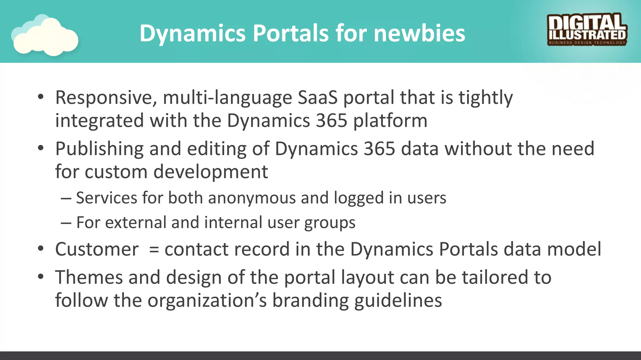 Customer engagement solution architecture and Dynamics 365 Portals | PPTX | Internet | Computing