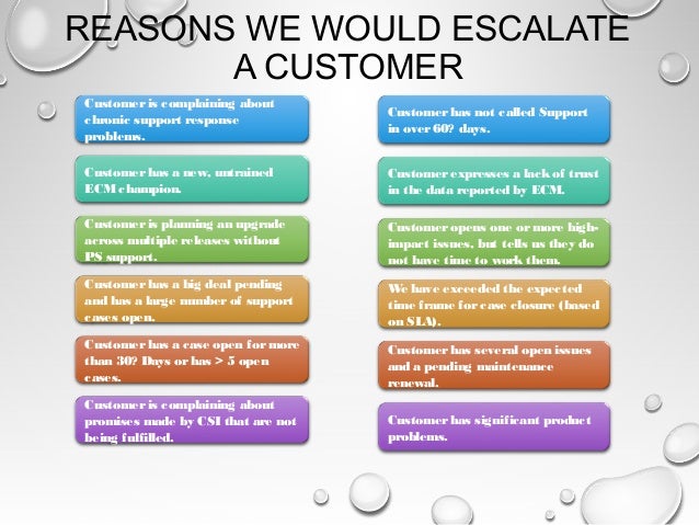 Customer escalations