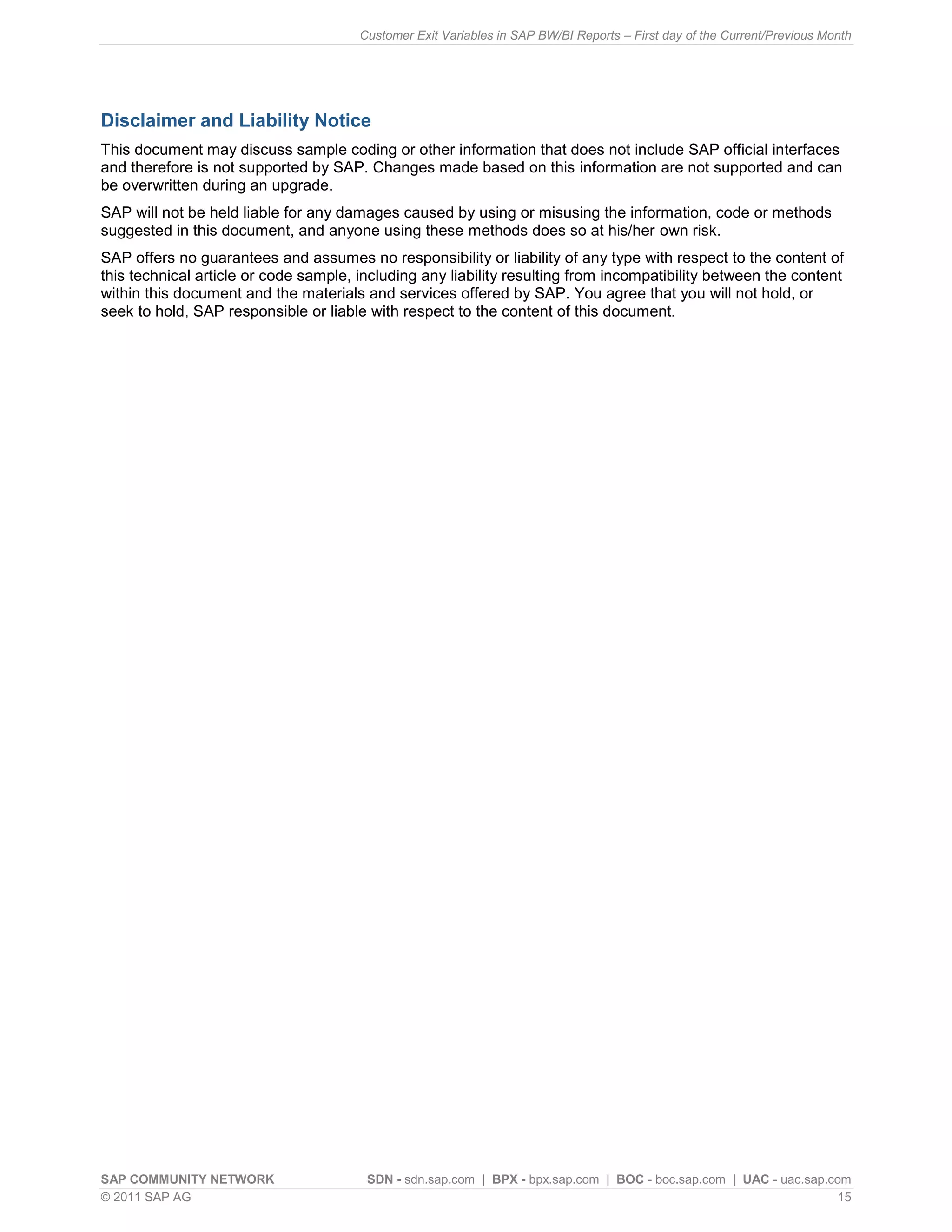 Customer Exit Variables In Sap Pdf Programming Languages Computing