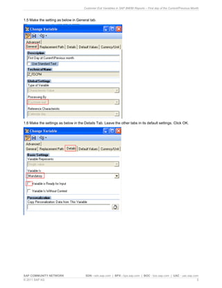 Customer exit variables in sap | PDF