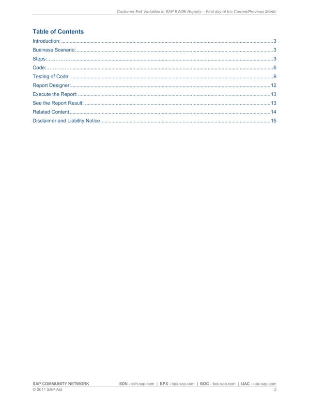 Customer exit variables in sap | PDF