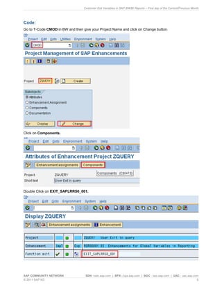 Customer exit variables in sap | PDF