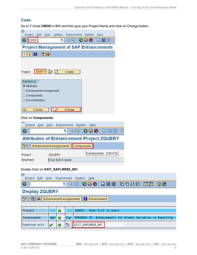 Customer exit variables in sap | PDF