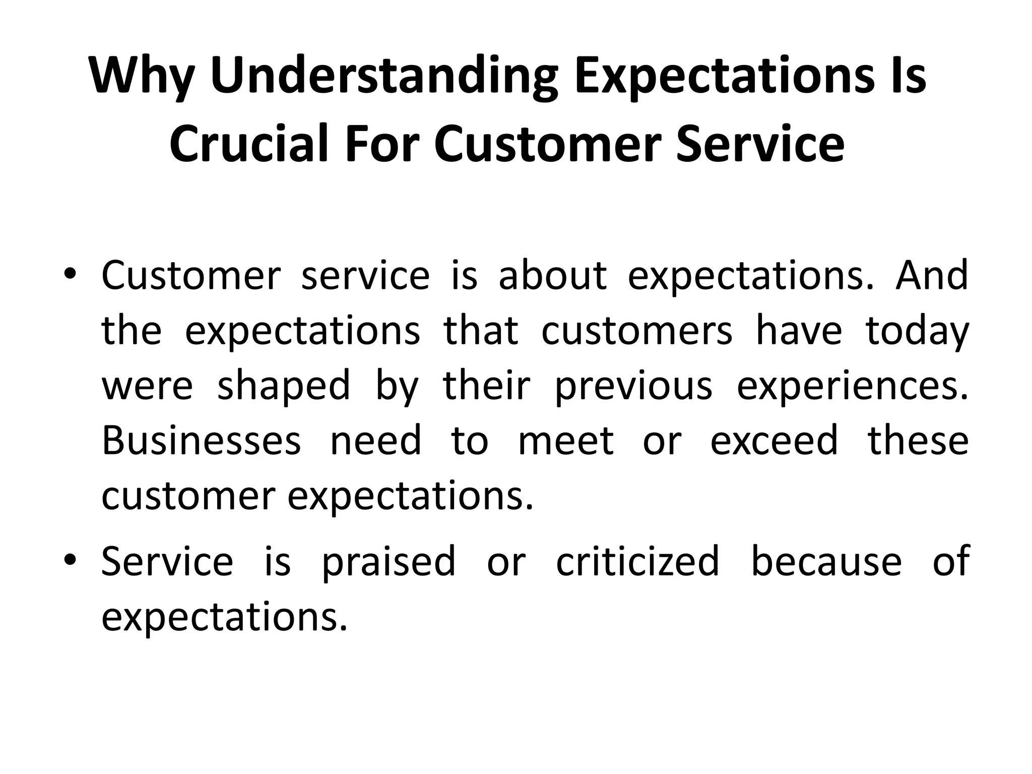Customer expectation | PPTX