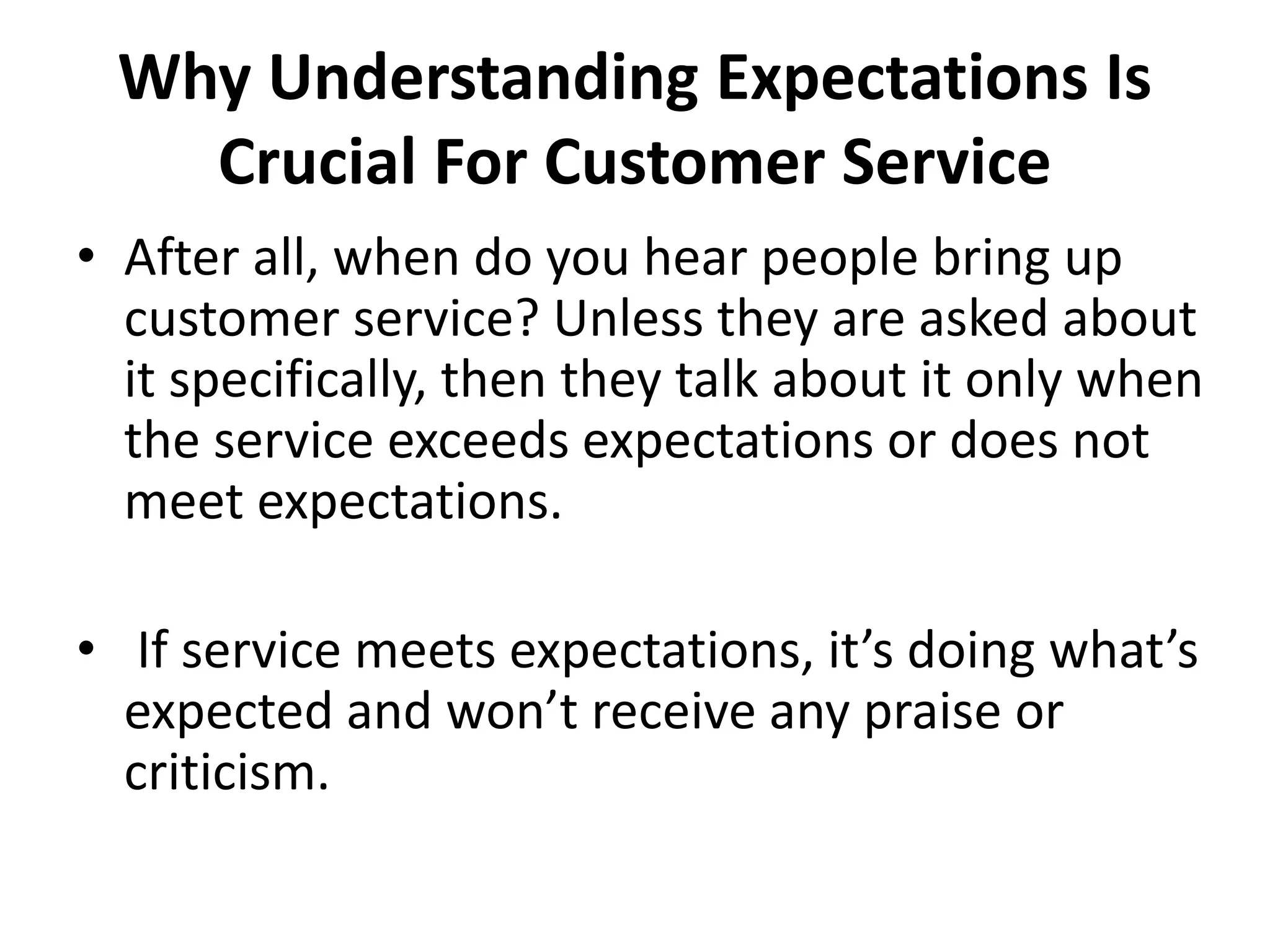 Customer expectation | PPTX