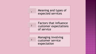 Customer expectations in services - mMARKETING OF SERVICES | PPTX
