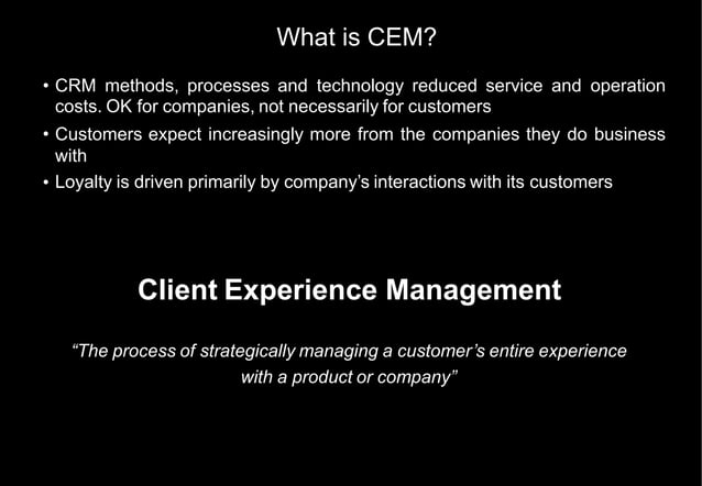 Customer experience management (cem) | PPTX | Business Administration ...