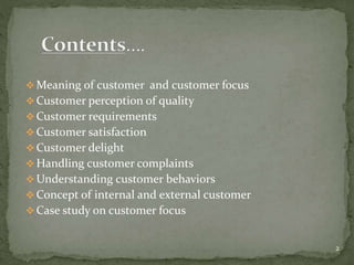 Customer focus seminar final ppts | PPTX