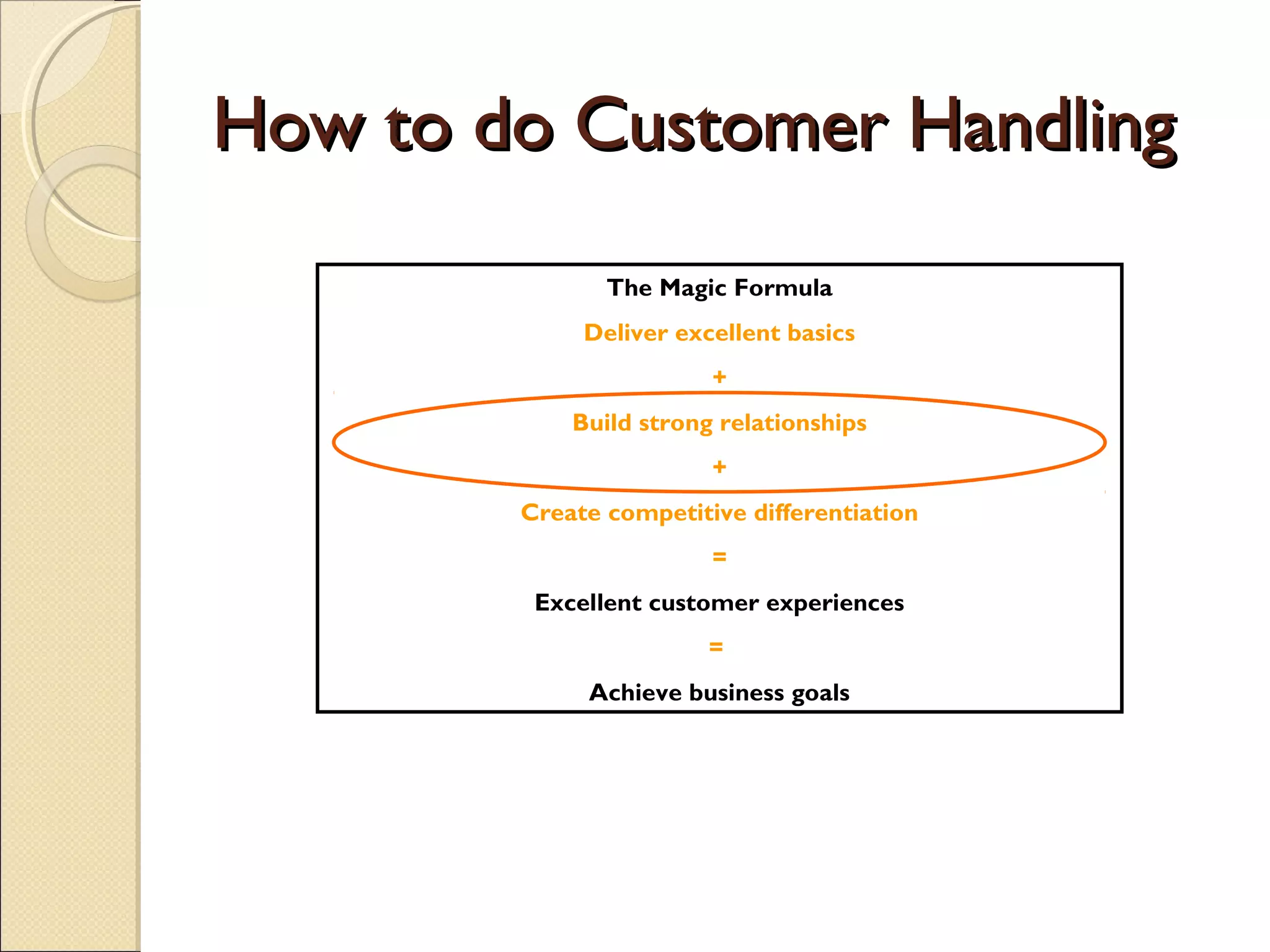 Customer handling | PPT | Business | Business and Finance